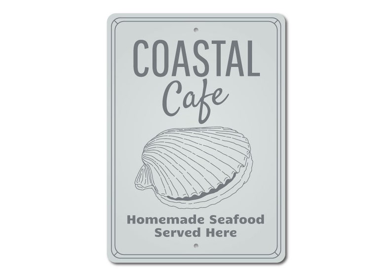 Coastal Cafe Sign Coastal Cafe Decor Beach Shell Decor | Etsy
