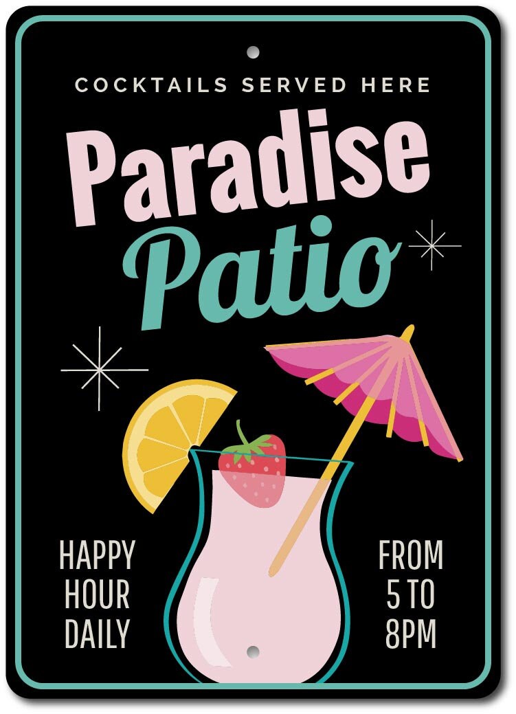 Paradise Patio Sign Patio Lover Gift Patio Decor Beachy | Etsy