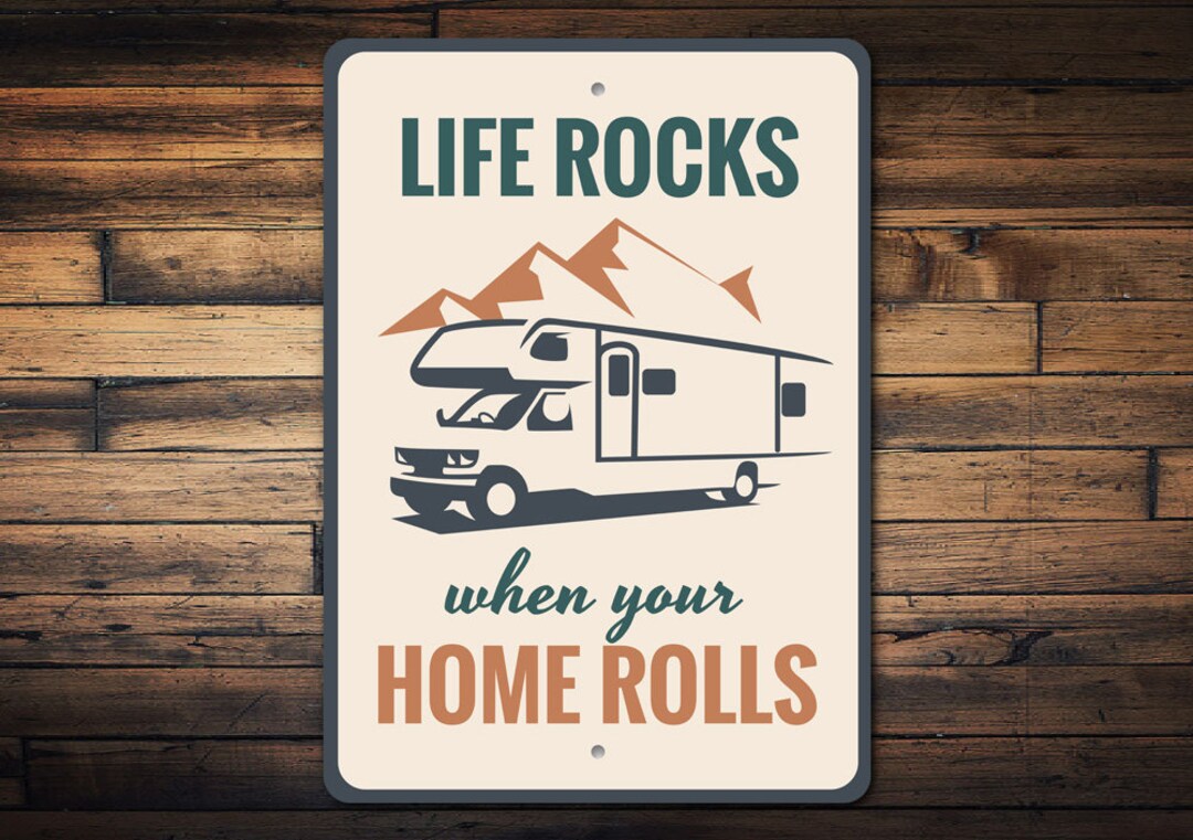 RV Camp Sign Life Rocks Decor Camping Life Camping Humor - Etsy