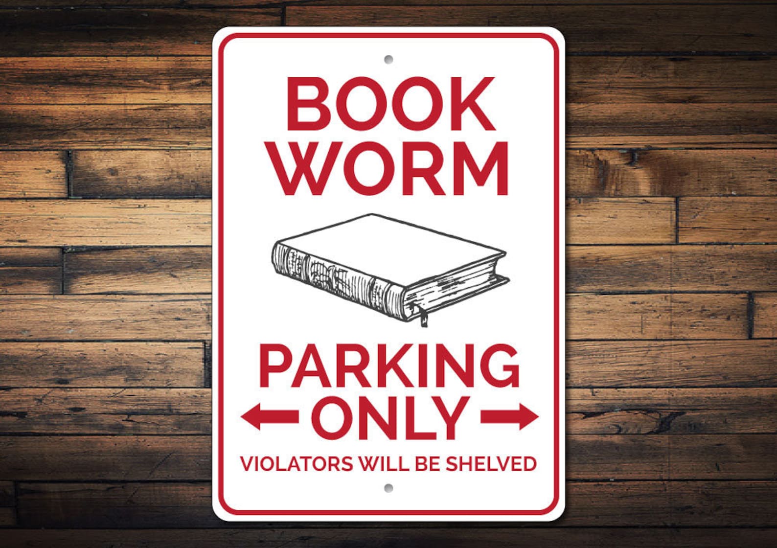 Book Worm Sign Book Worm Parking Sign Book Lover Gift Book | Etsy