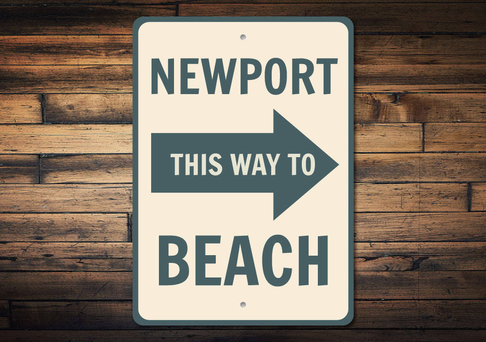 Newport Beach Sign Custom Beach Location Sign This Way To | Etsy