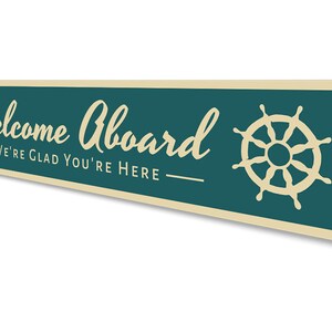 Welcome Aboard Sign, Yacht Boats, Aboard the Boat, Aluminum Beach Sign ...