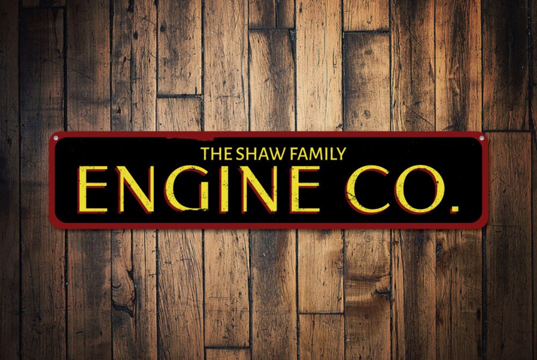 Engine Co. Sign Personalized Firefighter Family Name Sign - Etsy