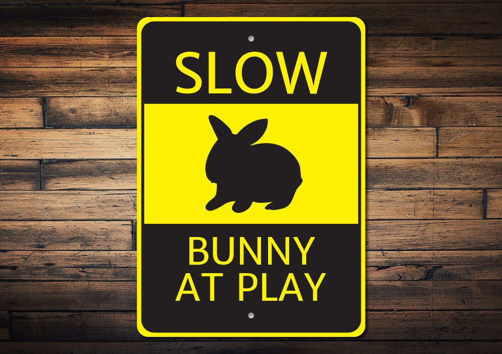 Bunny at Play Sign Bunny Gift Bunny Decor Bunny Owners - Etsy