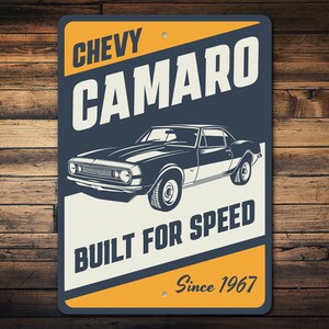 Chevy Camaro Sign, Retro Camaro Sign, Vintage Camaro Gift, Camaro Owner ...
