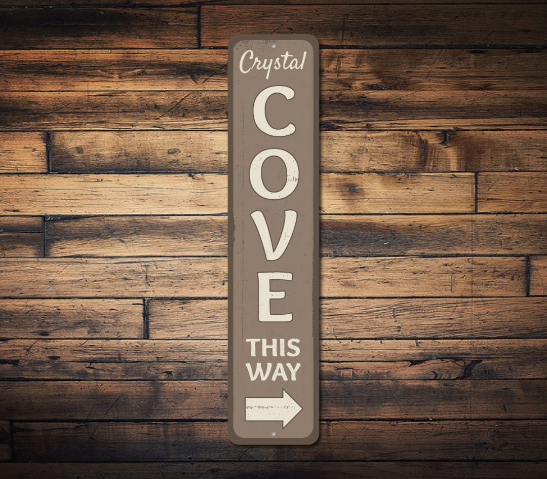Cove Beach Sign, Custom Beach Name, This Way Arrow Sign, Secret Cove ...