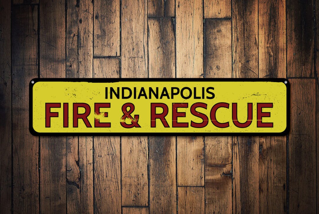 City Fire & Rescue Sign, Personalized Firefighter Man Cave Sign ...