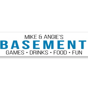 Custom Basement Sign, Custom Sign Decor, Family Basement, Last Name ...