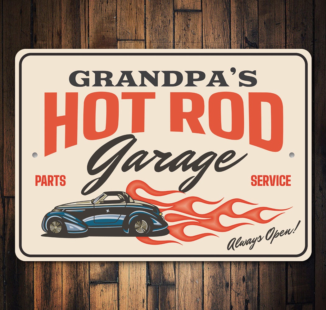 Grandpas Hot Rod Hot Rod Garage Grandpas Garage Sign for - Etsy