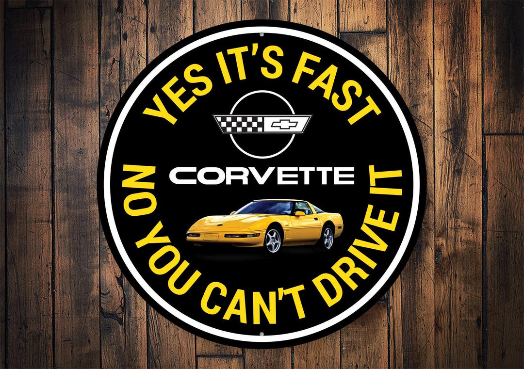 C4 Corvette Circle Sign, C4 Corvette Gift, Corvette Lover Gift, Chevy ...
