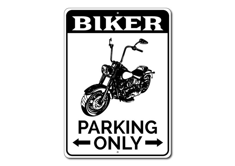 Biker Parking Sign Motorcycle Lover Gift Motorcycle Sign | Etsy