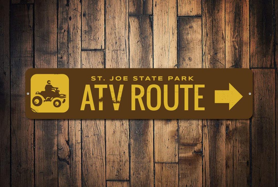 ATV Route Sign, Custom Four Wheeler Arrow State Park Location Name Gift ...