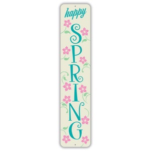 Happy Spring Sign, Spring Porch Sign, Farmhouse Decor, Front Door Sign ...