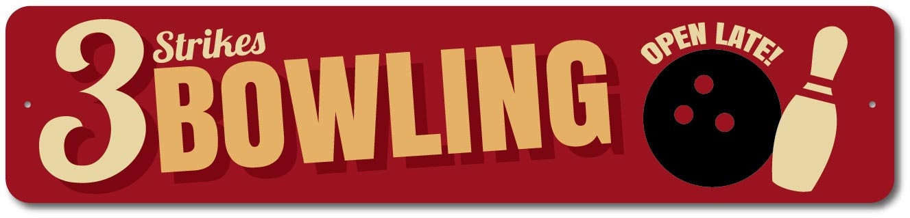 Bowling Sign, Bowling Alley Sign, Bowling Lover Gift, Bowling Decor ...