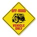 Off-road Vehicle Only Sign, Off-road Vehicle, Off-roading Sign, Caution ...