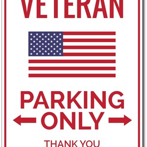 Veteran Parking Sign, Veteran Gift, War Vet Sign, Gift for Veteran ...