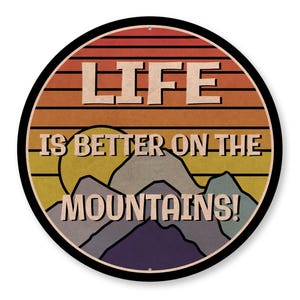 Life on Mountain Sign, Mountain Climbing Sign, Mountain Decor, Mountain ...
