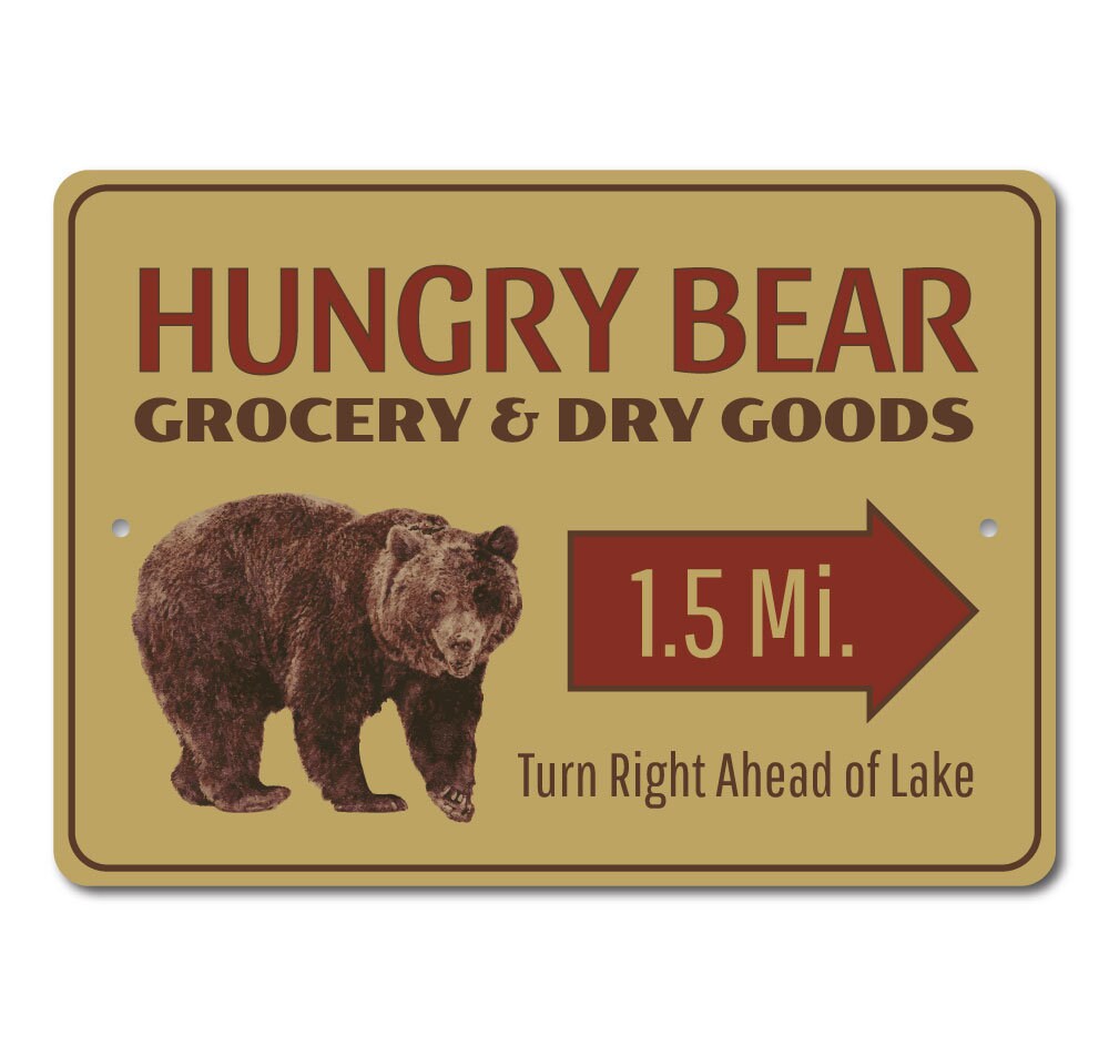Hungry Bear Sign Lodge Grocery Sign Lodge Bear Sign Bear - Etsy