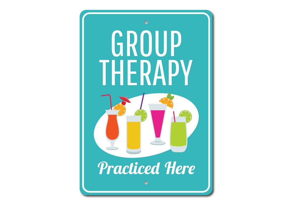 Group Therapy Sign Funny Therapy Gift Social Drinker Gift - Etsy