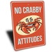 No Crabby Attitudes, Crab Decor, Ocean Sign, Crab Lovers, Beach Sign ...