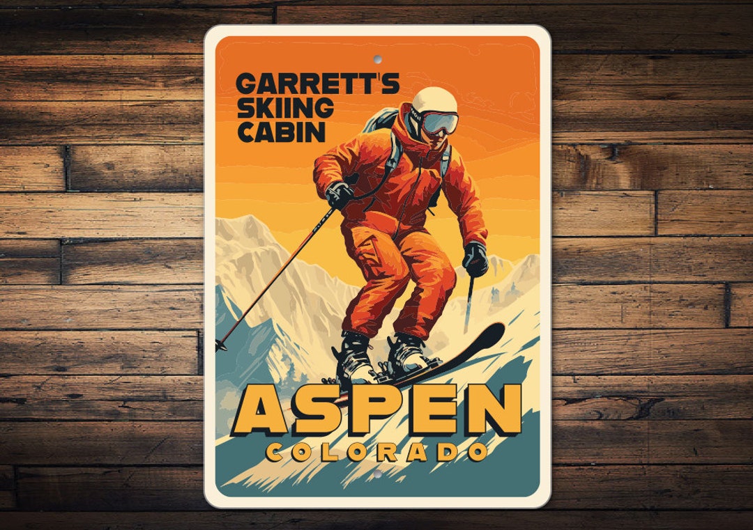 Retro Ski Sign, Custom Ski Sign, Retro Sign, Custom Skier Gift, Ski ...