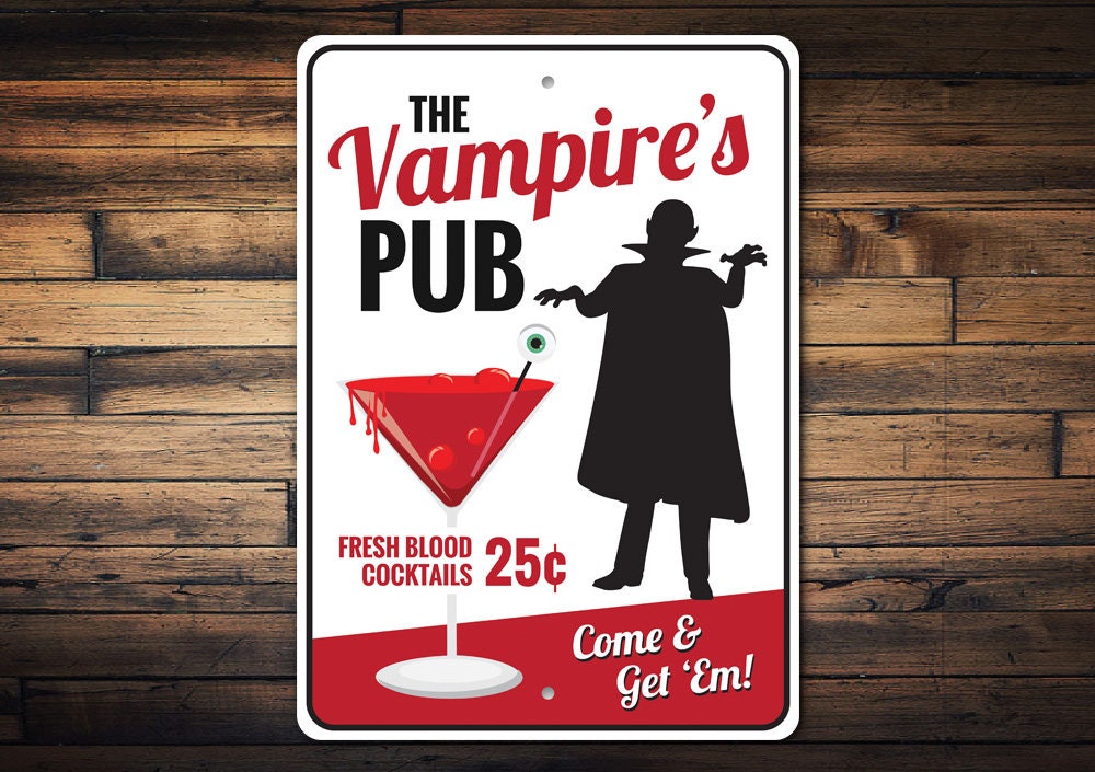 The Vampire Pub Vampire Pub Sign Vampire Scary Decor - Etsy
