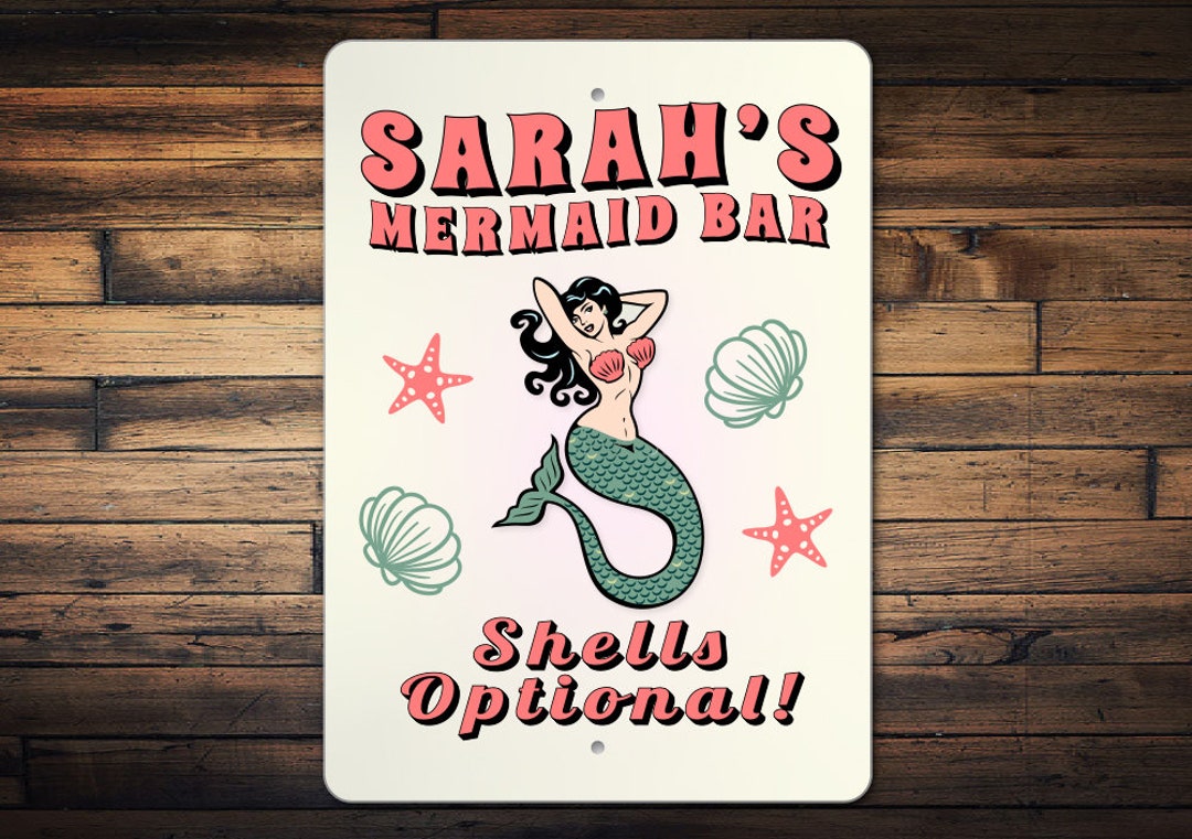 Mermaid Bar Sign, Beach Bar Sign, Beach Bar Decor, Home Beach Bar ...