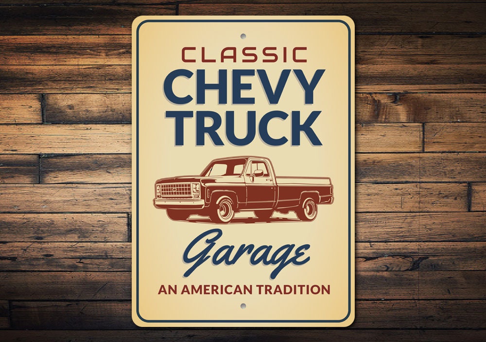 Wall Décor Home & Living Chevy Decor Garage Decor Truck Man Dad Signs ...