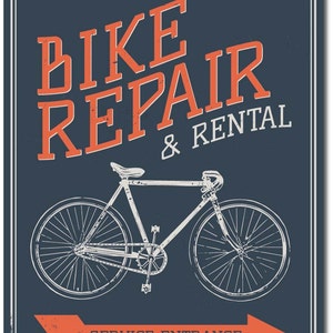 Bike Repair Sign, Bike Rental Sign, Bicycle Wall Decor, Bicyclist Gift ...
