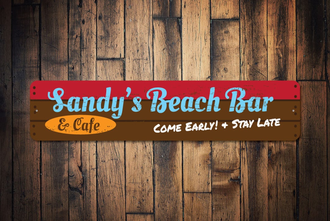 Beach Bar & Cafe Sign, Beach Bar Sign, Beach Cafe Decor, Beach Bar ...