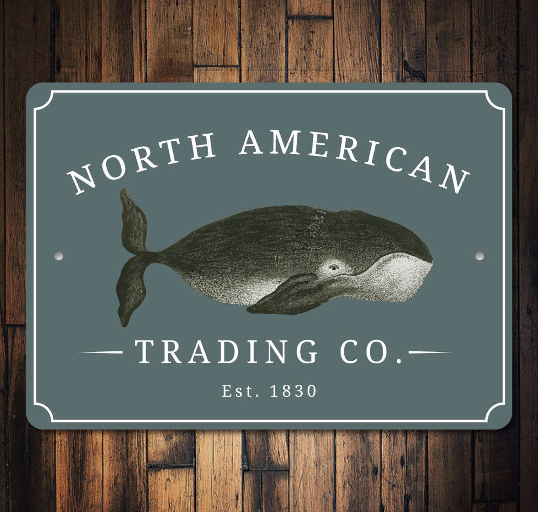 Whale Decor, Whale Sign, Whale Lover Gift, Trading Co Sign, Business ...