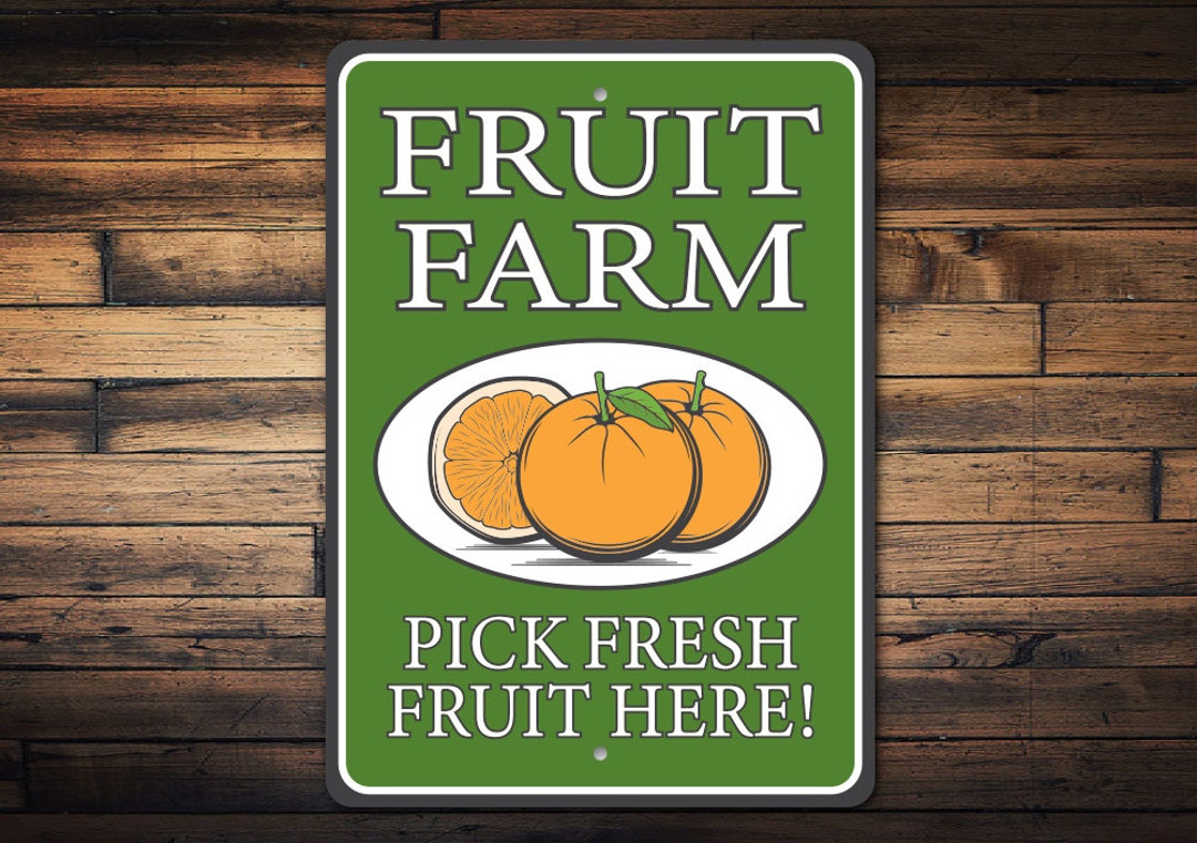 Fruit Farm Sign, Fruit Growing Sign, Fruit Garden Sign, Fruit Grower ...