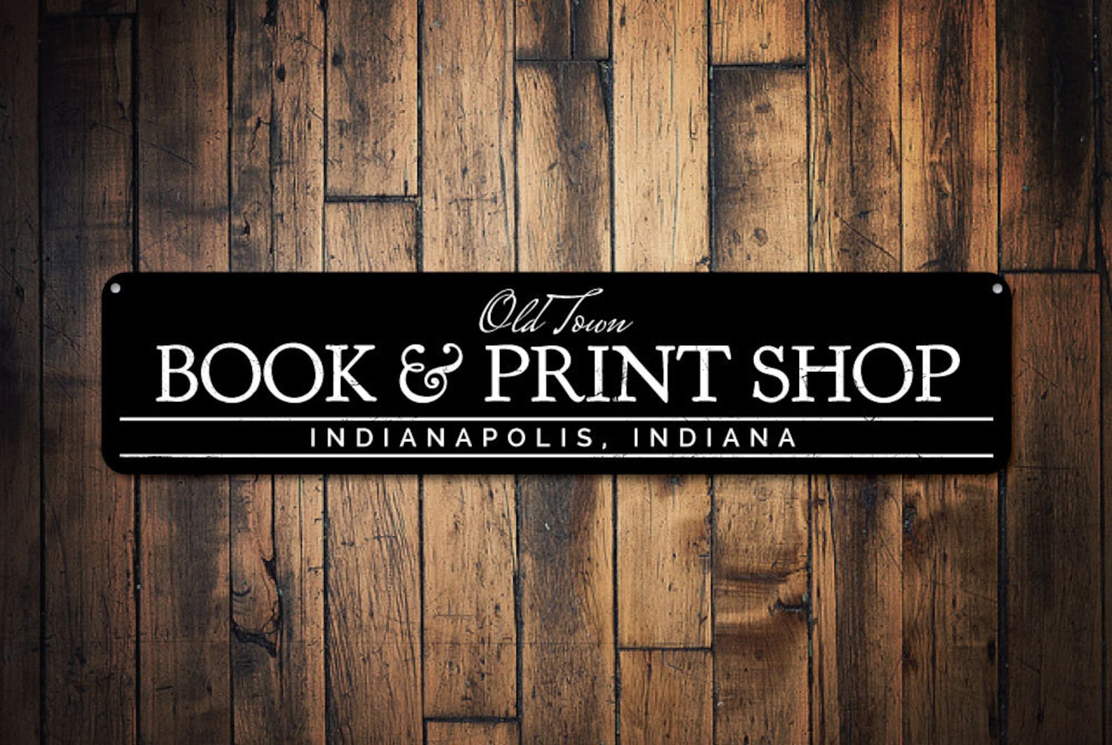 Book & Print Shop Sign Personalized Old Town City State Shop | Etsy