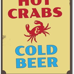 Hot Crabs & Cold Beer Sign, Custom Seafood Shack Chef Name Sign ...