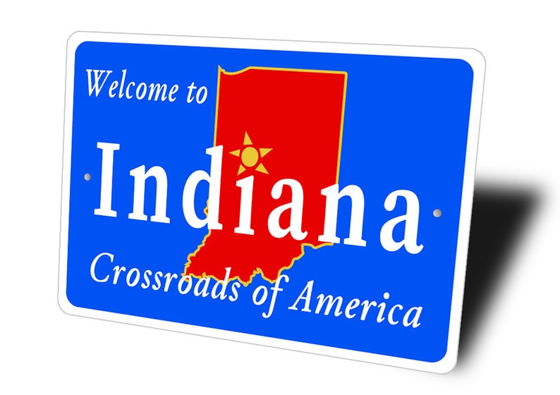 Indiana State Road Sign Indiana Welcome Sign Indiana Road - Etsy