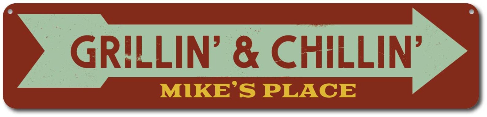 Grillin' & Chillin' Sign Personalized Grill Master - Etsy