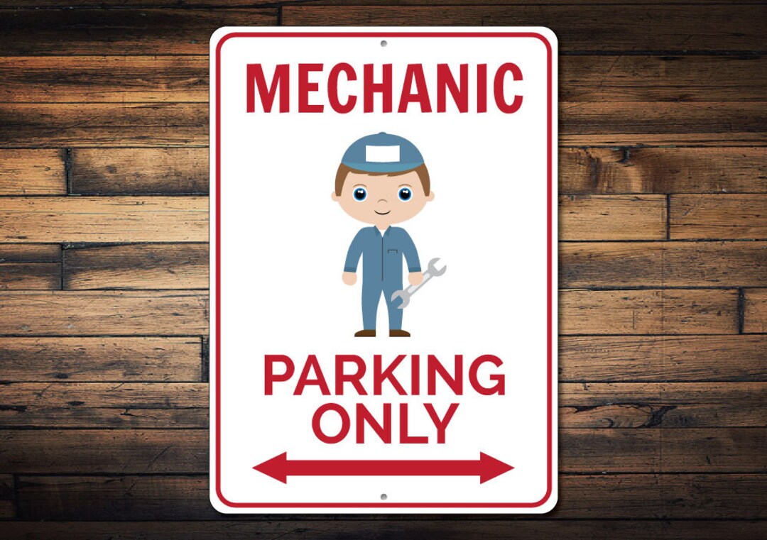 Mechanic Parking Sign, Car Mechanic Gift, Mechanic Garage Decor, Gift ...