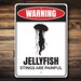 Warning Jellyfish Sign, Jellyfish Sign, Jelly Sting Sign, Ocean Decor ...