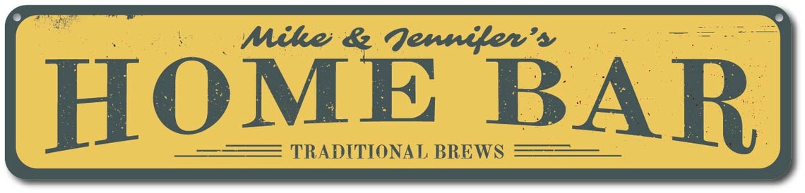 Home Bar Sign Personalized Bar Sign Traditional Brew Beer - Etsy