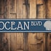 Ocean Blvd Sign Custom Beach Street Sign Metal Seashell | Etsy