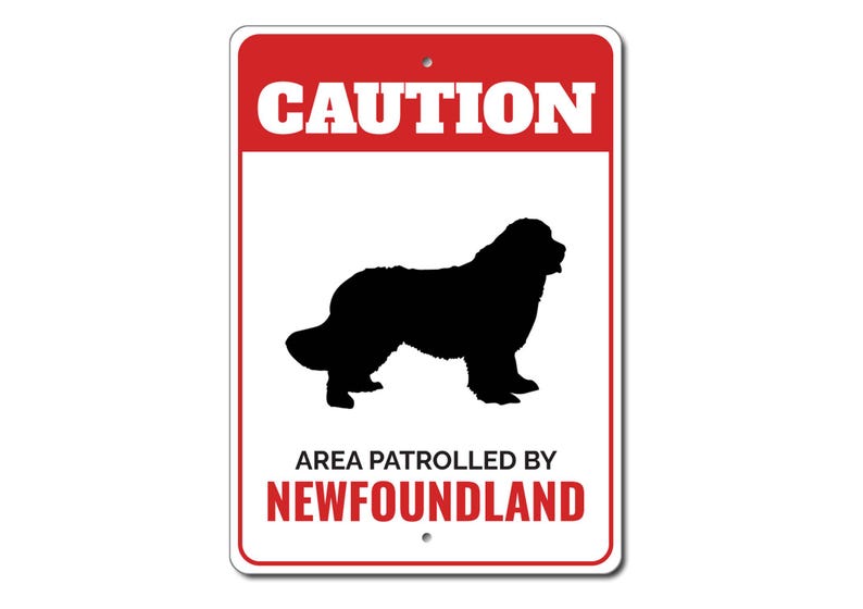 Newfoundland Dog Sign, Caution Dog Sign, Newfoundland Lover, Dog Breed ...