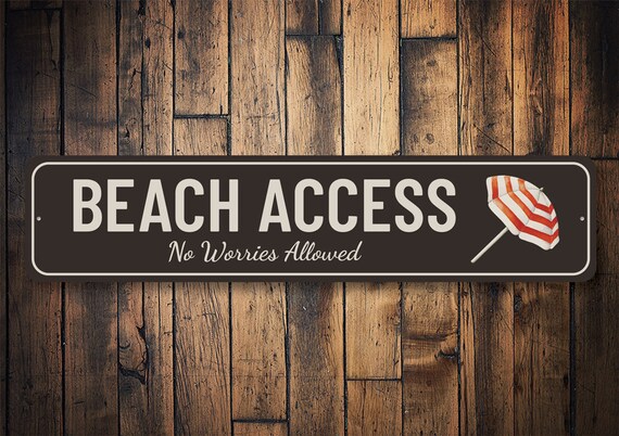 Beach Access Sign Beach Umbrella Sign Beach Access Here | Etsy