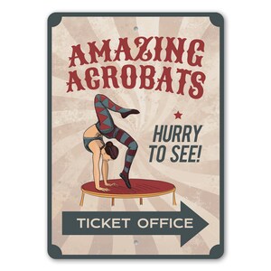 Amazing Acrobats Sign, Acrobatic Sign, Acrobats, Vintage Circus, Sign ...