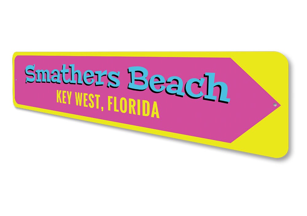 Smathers Beach Sign, Key West Beach, Smathers Sign, Beach Ocean Sign ...