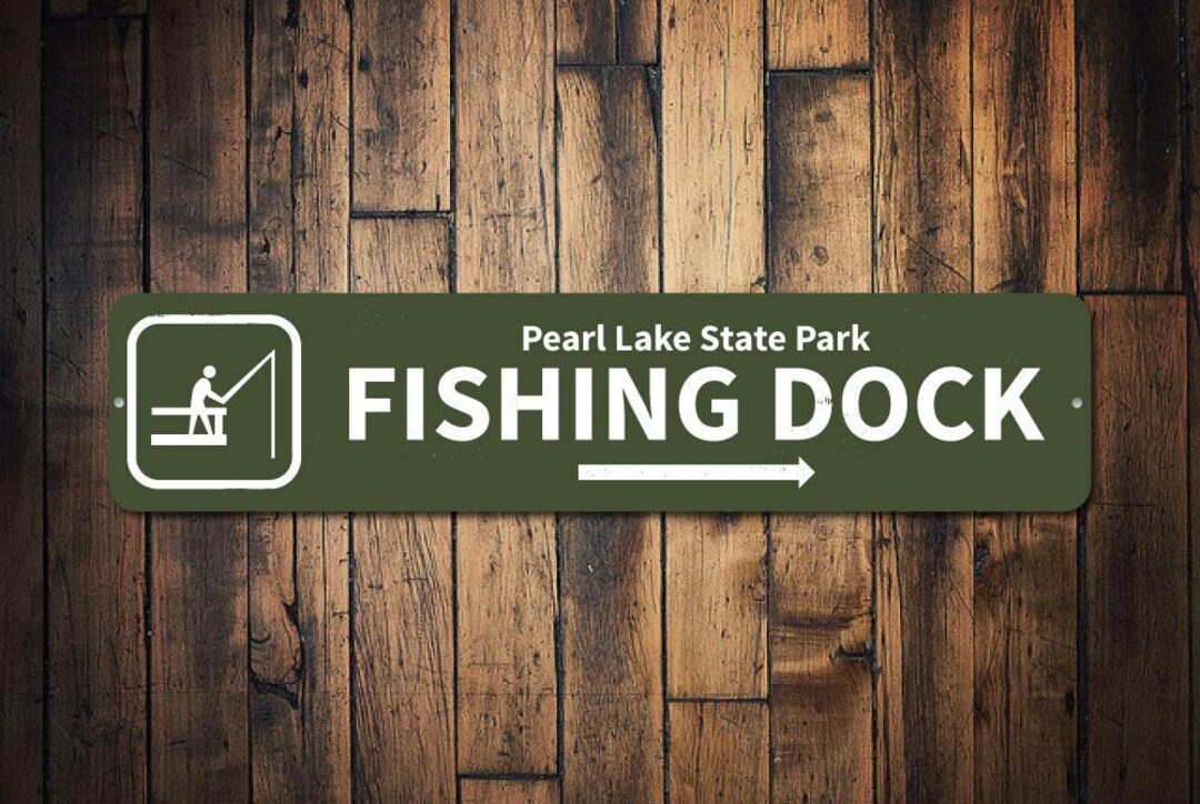 Fishing Dock Arrow Sign, Custom Fisherman Lake Location Name Gift ...