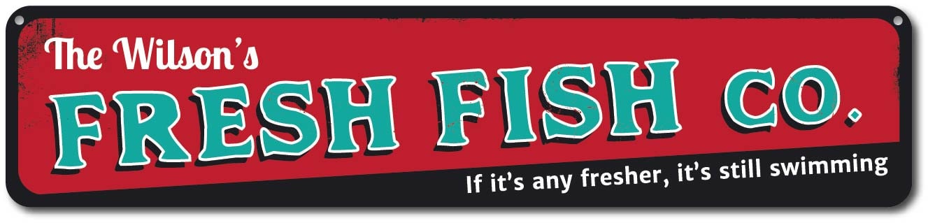 Fresh Fish Company Sign Personalized Family Name Sign Custom | Etsy