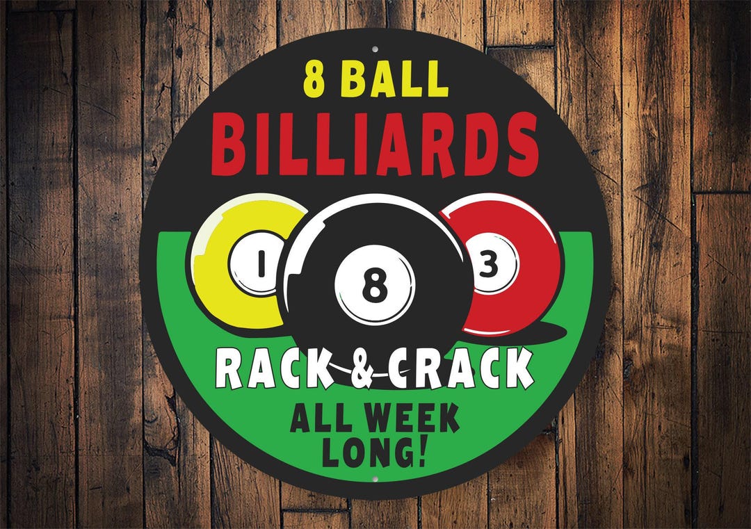 8 Ball Billiards Sign, Custom Billiard Sign, Pool Lovers, Billiards ...
