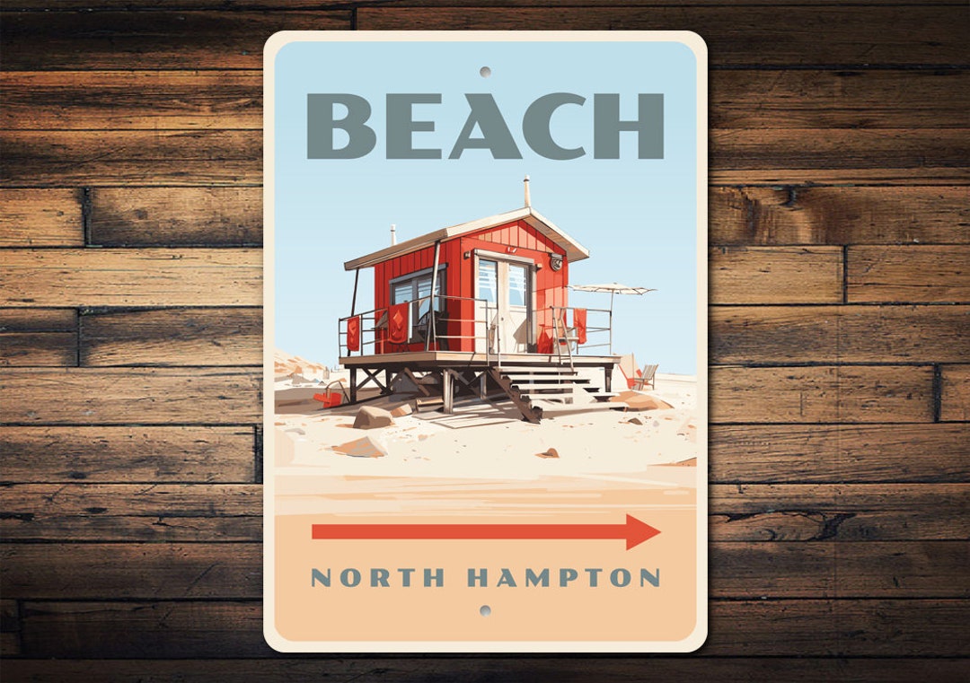 Beach Directional Sign, Custom Beach Sign, Directional Arrow Sign ...