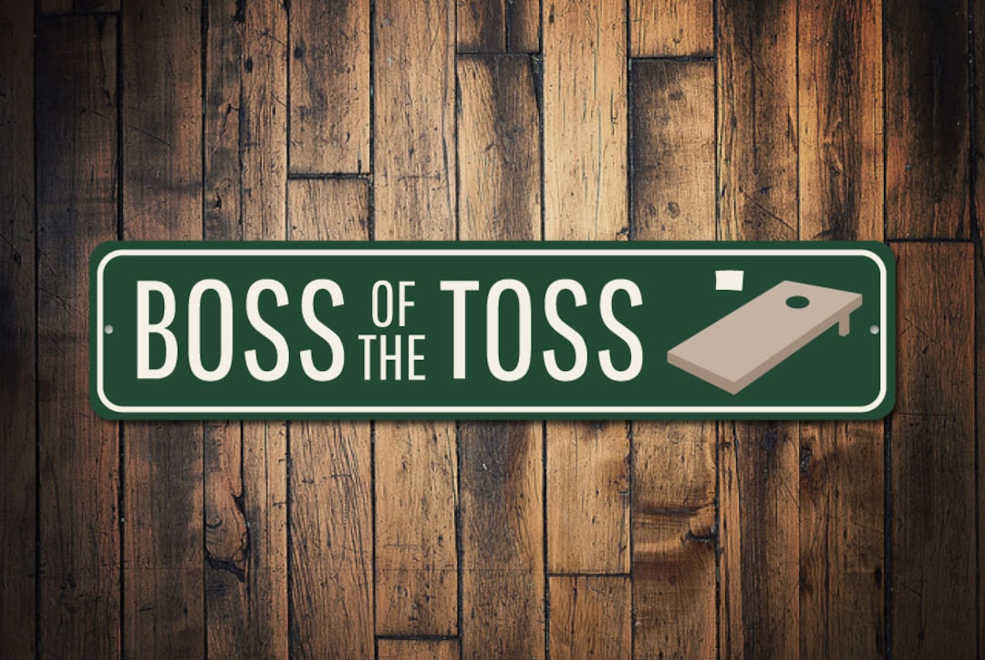 Boss of the Toss Sign, Custom Corn Hole Winner Gift, Personalized Bags ...