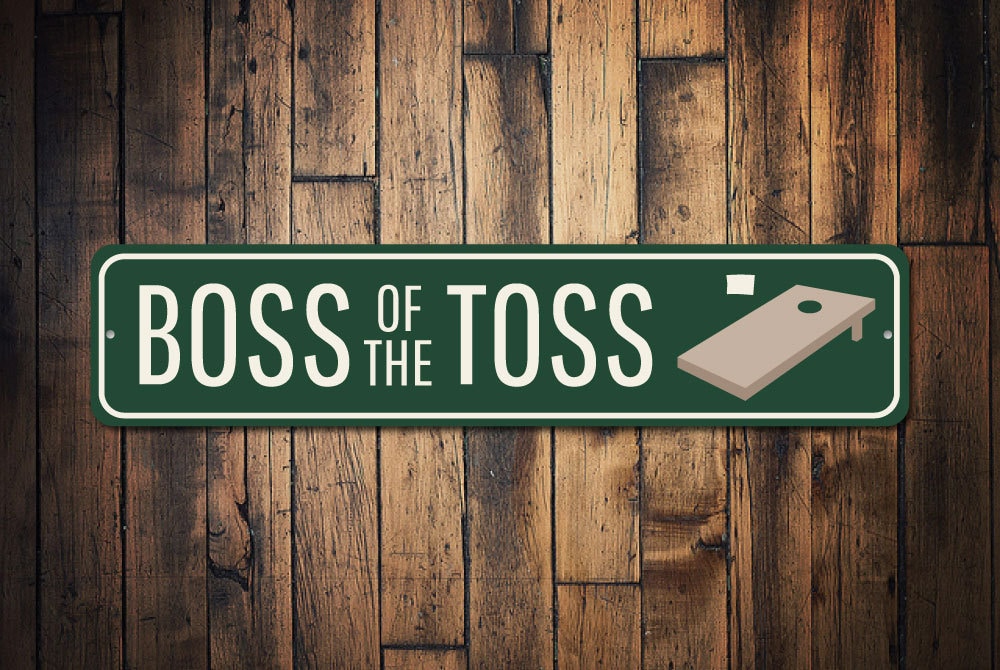Boss of the Toss Sign, Custom Corn Hole Winner Gift, Personalized Bags ...